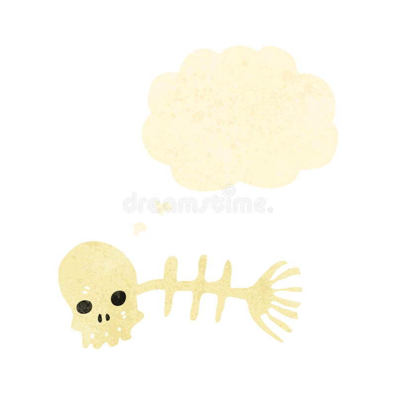 Spooky Fish Bones Retro Cartoon Stock Vector - Illustration of spooky ...