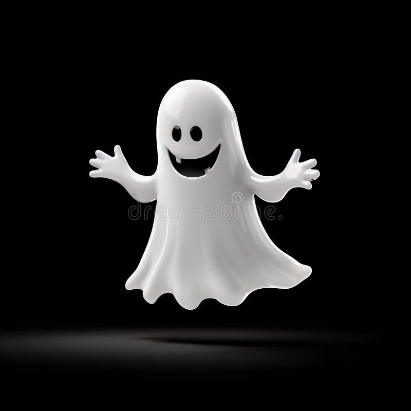 Spooky Floating Ghost on Dark Background. Generative Ai Stock ...