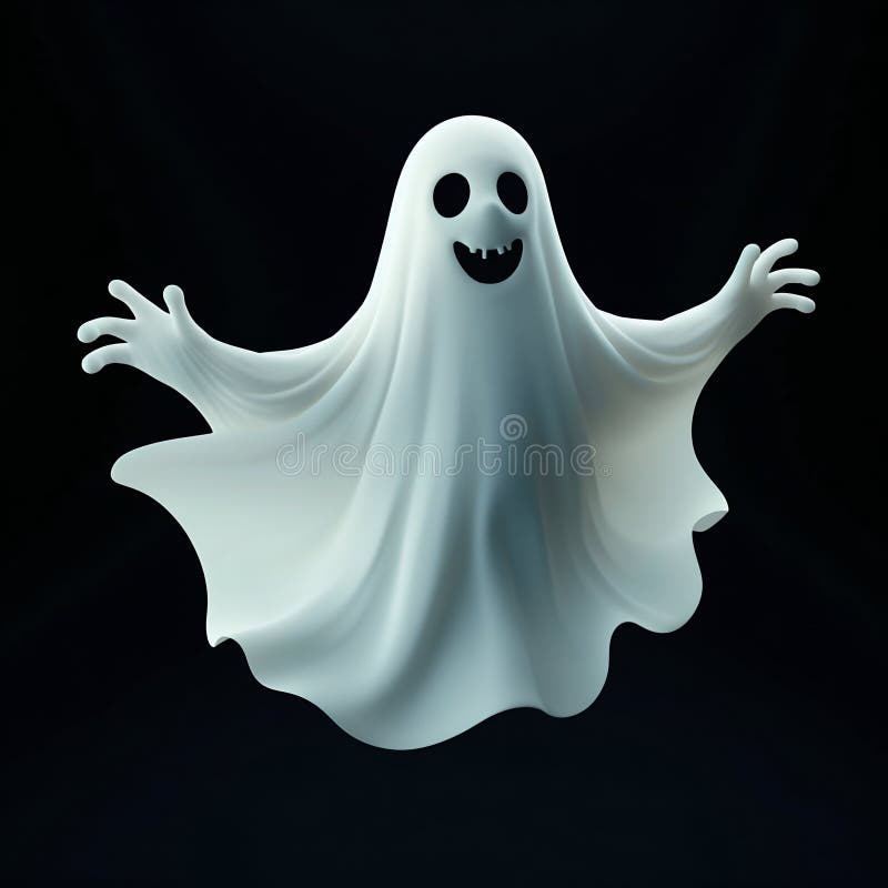 Spooky Floating Ghost on Dark Background. Generative Ai Stock ...
