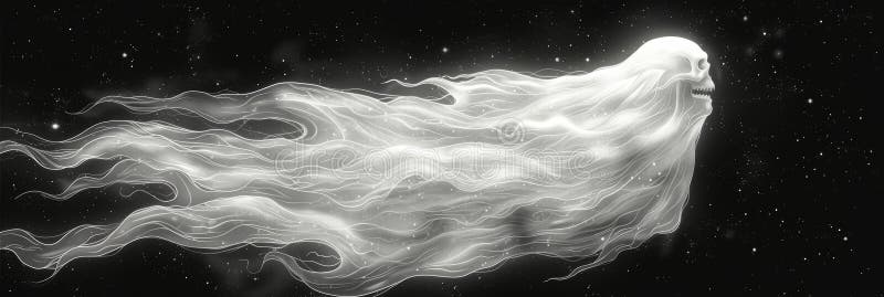 Spooky Flying Ghost for Halloween Decorations Generative AI Stock ...