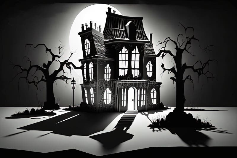 A Spooky, Foreboding Mansion Filled with Shadows and Gloomy Atmosphere ...