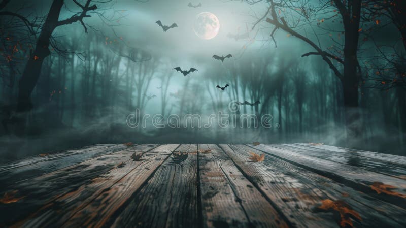 Scary Halloween Backgrounds Bats Fog Full Moon Stock Photos - Free ...
