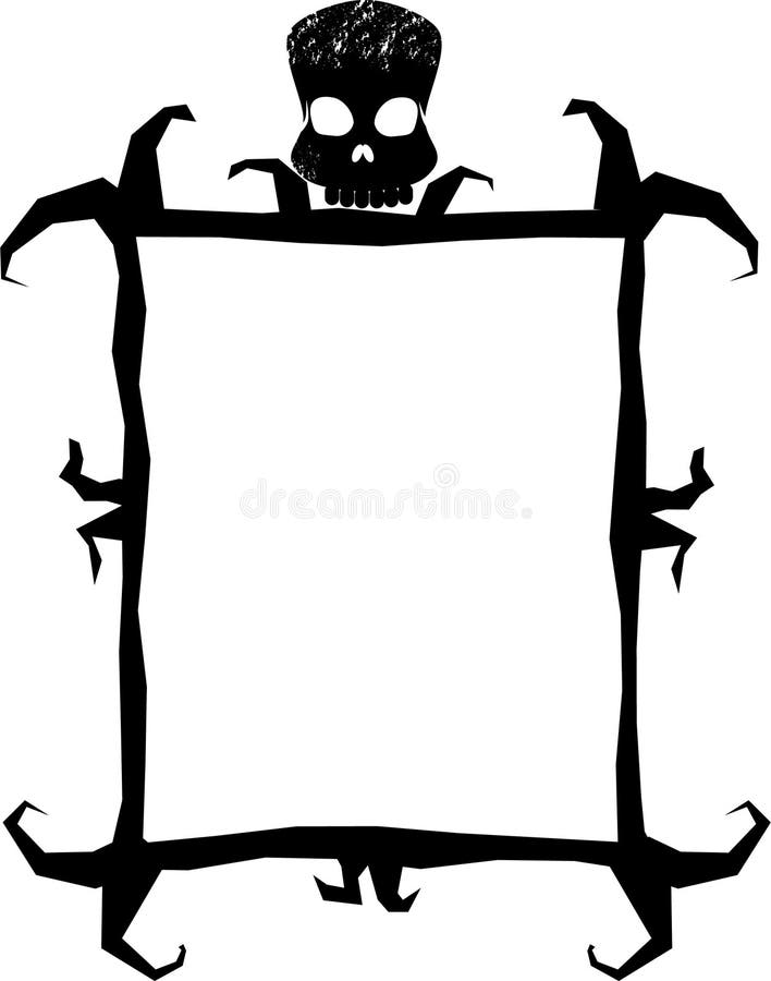 Spooky frame stock vector. Illustration of skeleton, square - 6582485