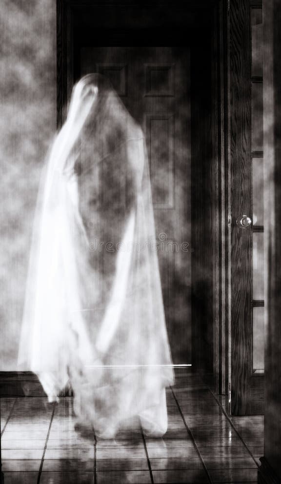 A Spooky Ghost in a Hallway Stock Image - Image of haunted, dark: 50188635