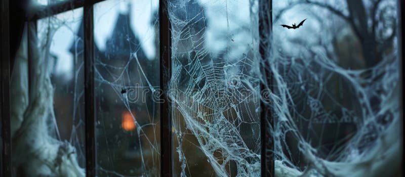 Spooky and Gloomy Background of a Window Stock Illustration ...