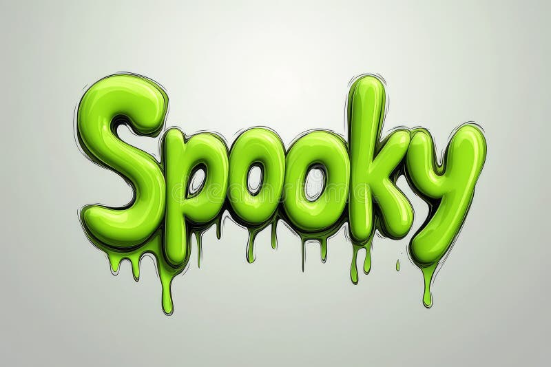Spooky Green Text with Dripping Effect, Perfect for Halloween Themes ...