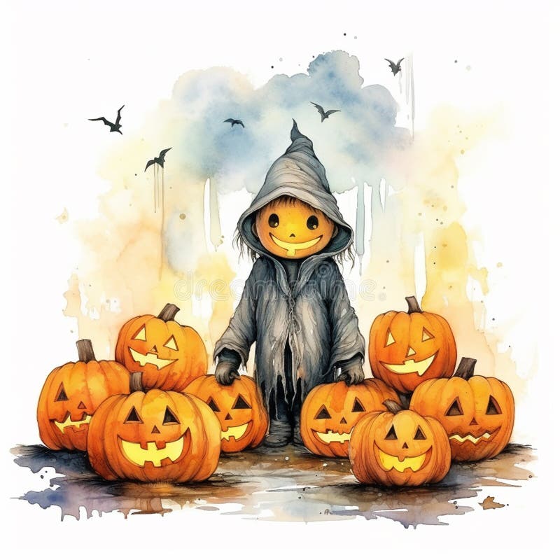 Spooky Halloween Black Cat with a Witch S Hat Stock Illustration ...