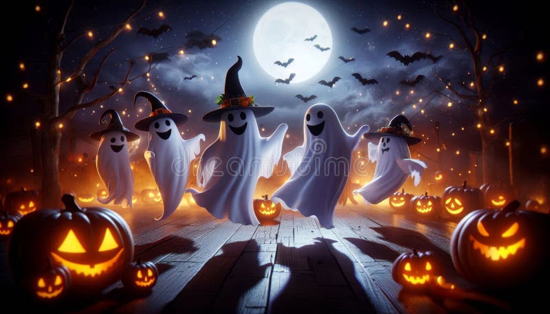 Spooky Halloween Fun with Dancing Ghosts and JackoLanterns Five ...