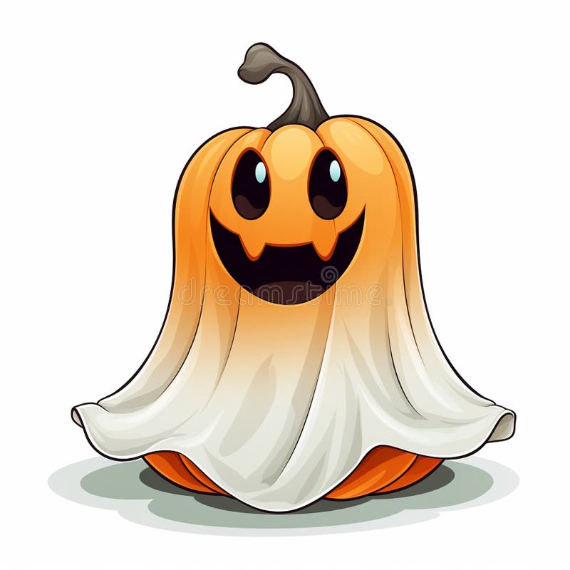 Spooky Halloween Ghost Peeking Out Stock Illustration - Illustration of ...