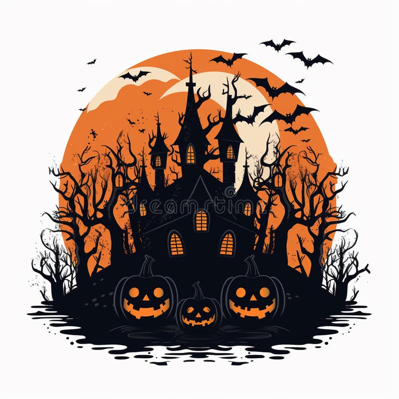 Spooky Halloween Ghost Peeking Out Stock Illustration - Illustration of ...