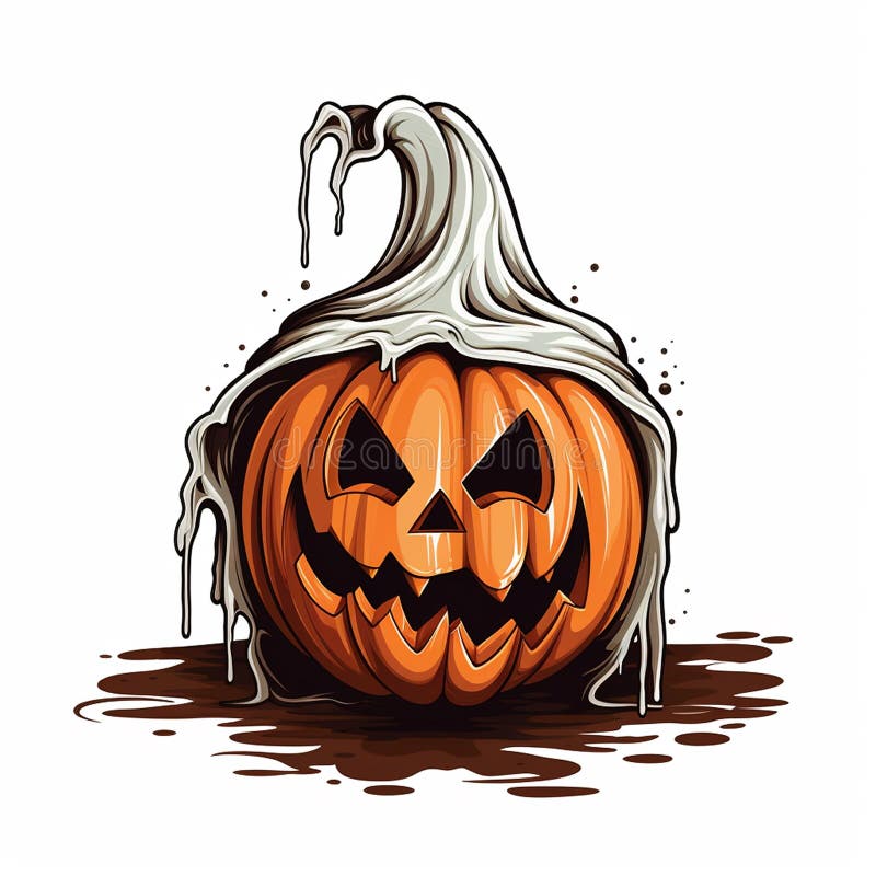 Spooky Halloween Ghost Peeking Out Stock Illustration - Illustration of ...
