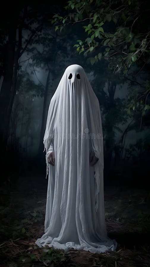 A Spooky Halloween Ghost Photoshoot Using AI Stock Illustration ...