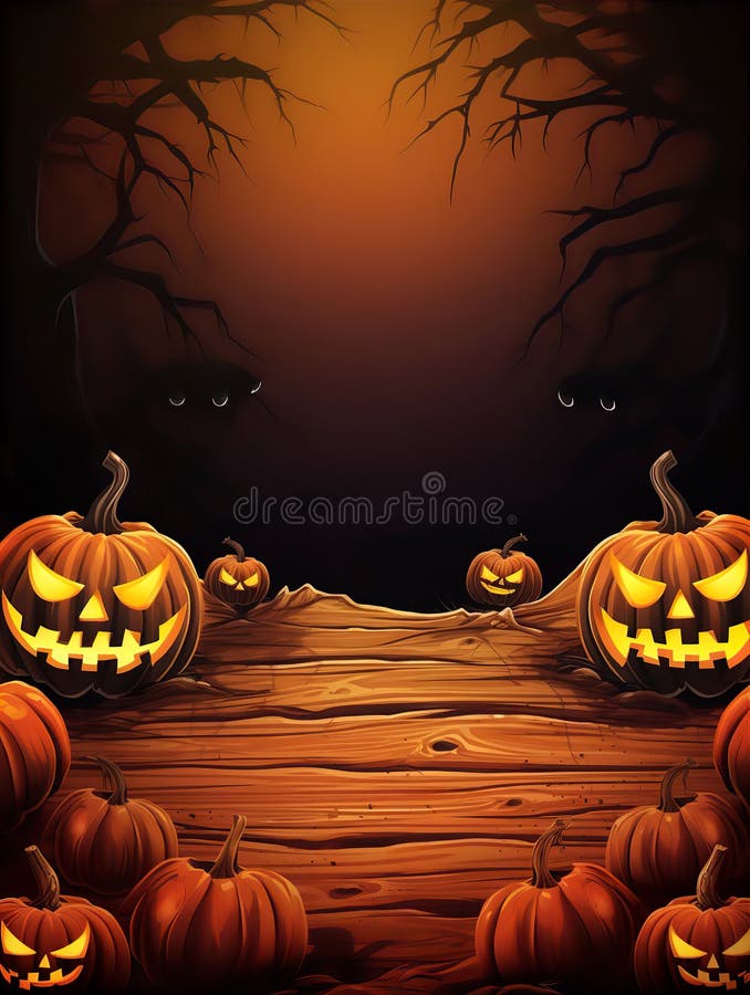 Spooky Halloween Night Blank Party Poster Background Stock Illustration ...