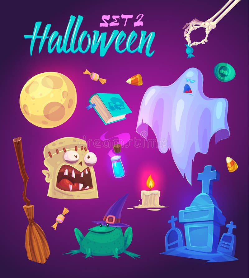 Spooky Halloween Objects. Vector Illustration Stock Vector ...