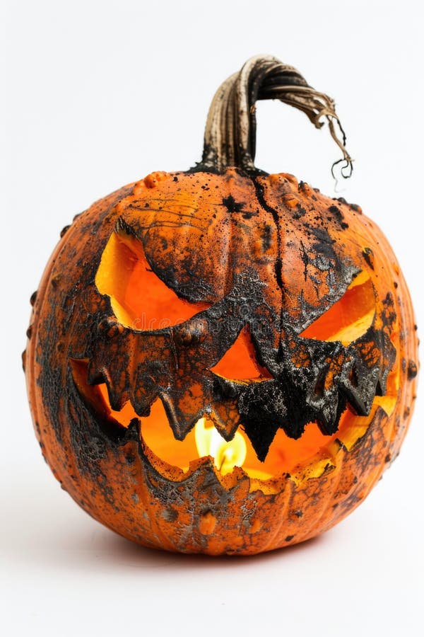 Spooky Halloween Pumpkin with Evil Carved Face, Perfect for Halloween ...