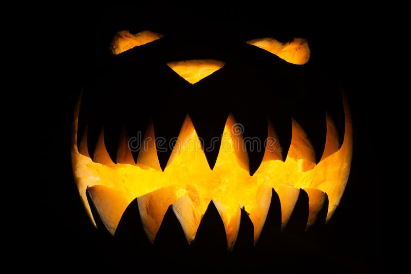 Spooky Halloween Pumpkin with Fangs Stock Image - Image of decoration ...