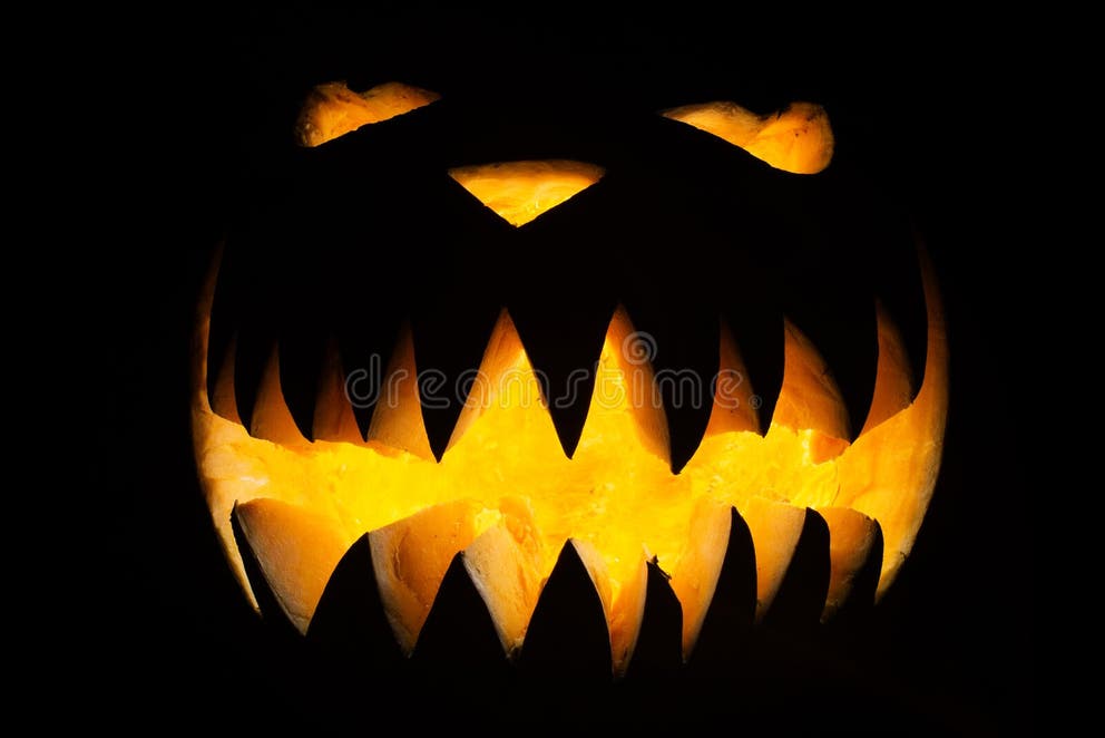 Spooky Halloween Pumpkin with Fangs Stock Image - Image of decoration ...