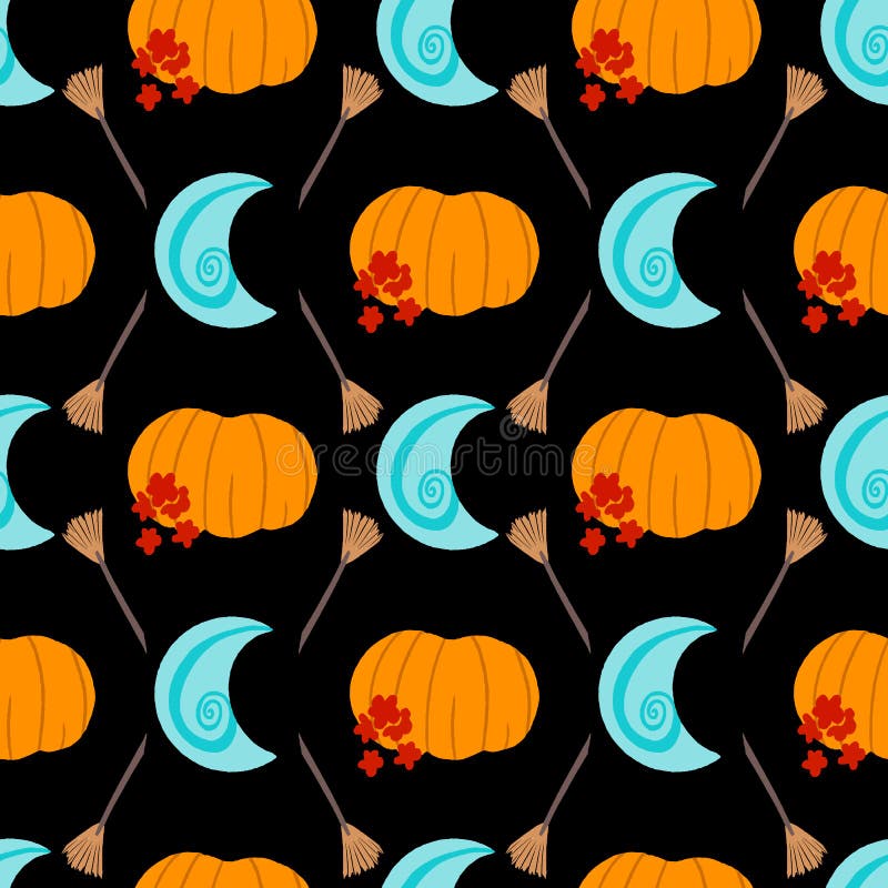 Spooky Halloween Repeat Pattern Design on Black Background Stock Vector ...