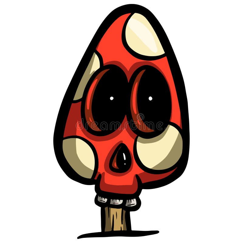 Spooky Halloween Skull Shape Red Poisonous Toadstool or Mushroom ...