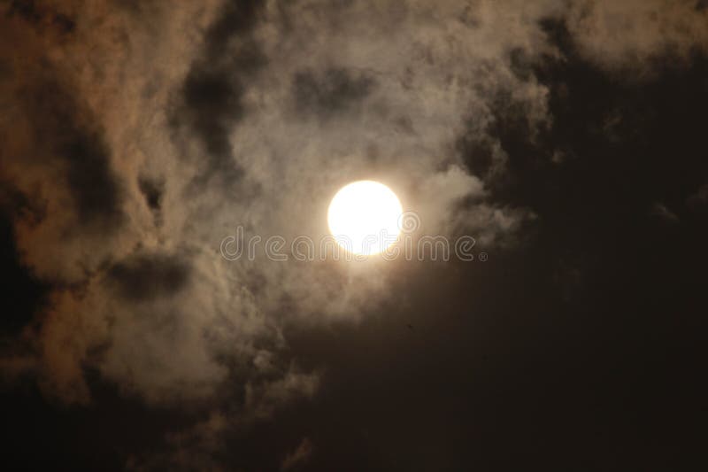 Spooky Halloween Sun with Dark Clouds Stock Image - Image of magical ...