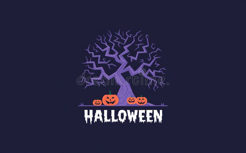 Spooky Halloween Tree with Eerie Branches Illustration Stock ...