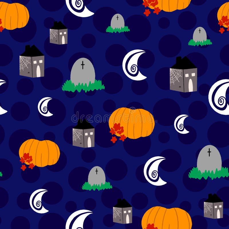 Spooky Halloween Vector Repeat Pattern Design Background Stock Vector ...