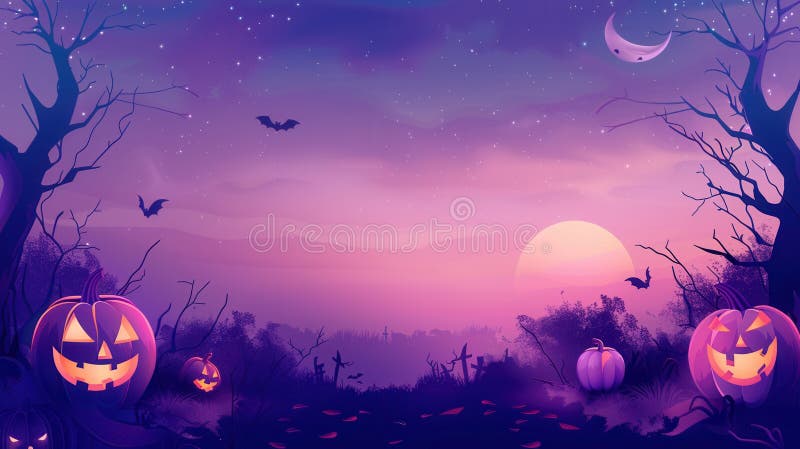 Spooky Halloween Wallpaper. Cute and Detailed Halloween Theme Stock ...