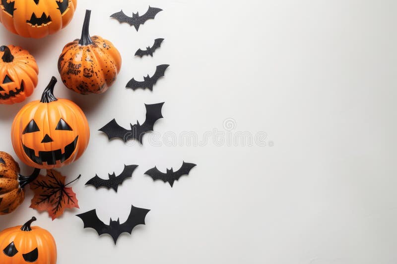 Spooky Halloween White Background Ideal for Advertisements with Ample ...