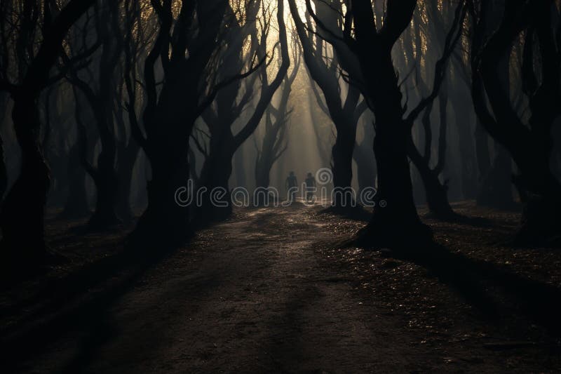 Spooky Haunted Trail Shadows Shadows Shadows Stock Image - Image of ...