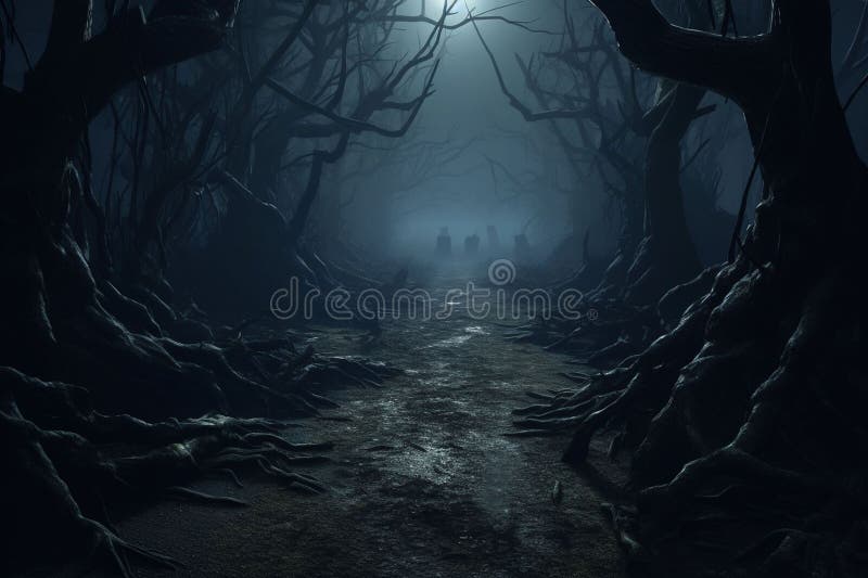 Spooky Haunted Trail Shadows Shadows Shadows Stock Photo - Image of ...