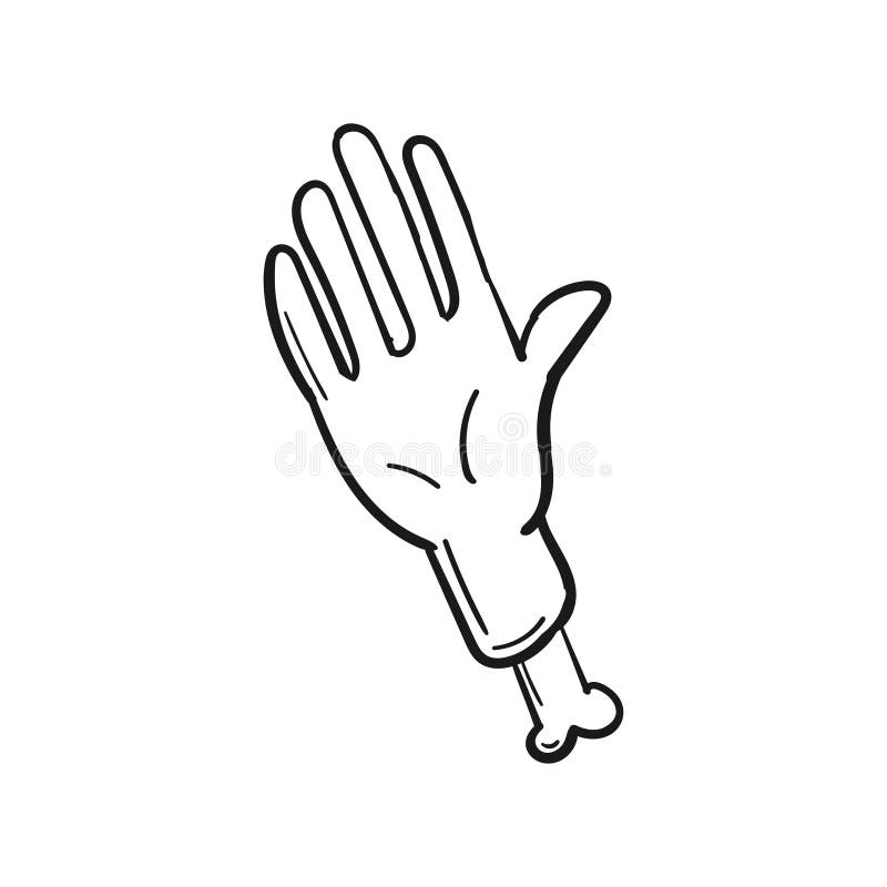 Spooky Horror Bone Hand Drawing Isolated. Vector Illustration Stock ...