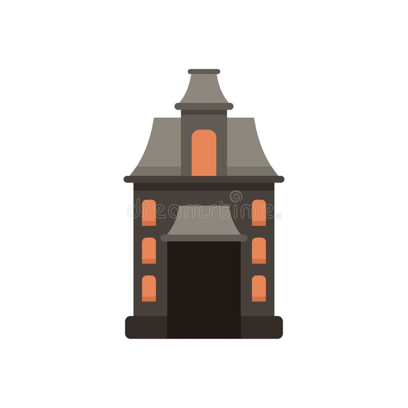 Spooky House with Glowing Windows Standing Alone Stock Vector ...