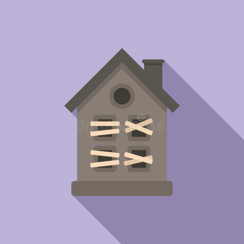 Spooky House Icon Flat Vector. Scary Night Stock Vector - Illustration ...