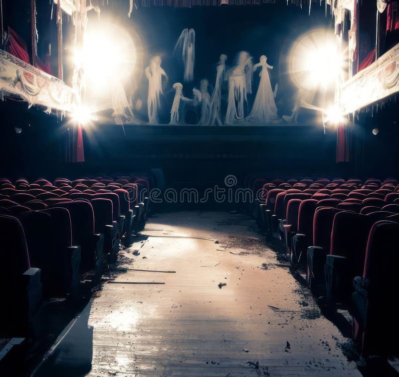 Ghostly Stage stock illustration. Illustration of light - 341469263