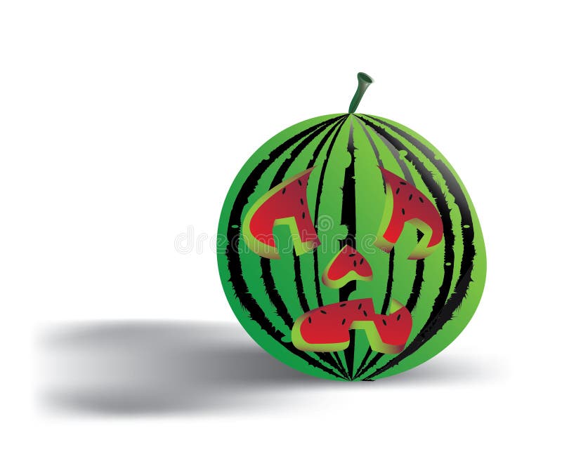 Spooky isolated watermelon stock vector. Illustration of face - 25342317