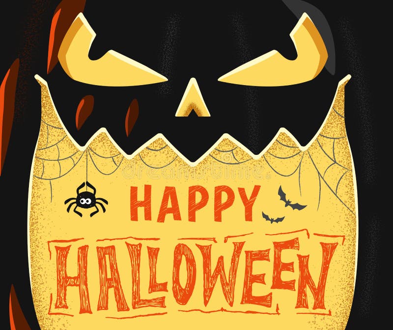 Spooky Jack O Lantern Halloween Poster Stock Vector Illustration Of