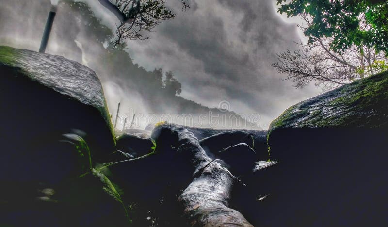 Spooky waterfall stock image. Image of spooky, landscape - 119803531