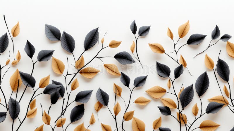 Spooky Leaves in the Form of Icons on White Background, Halloween Theme ...