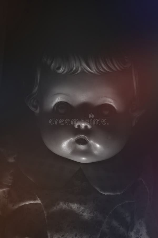Spooky Light and Shadow on Doll Face Stock Photo - Image of sketch ...