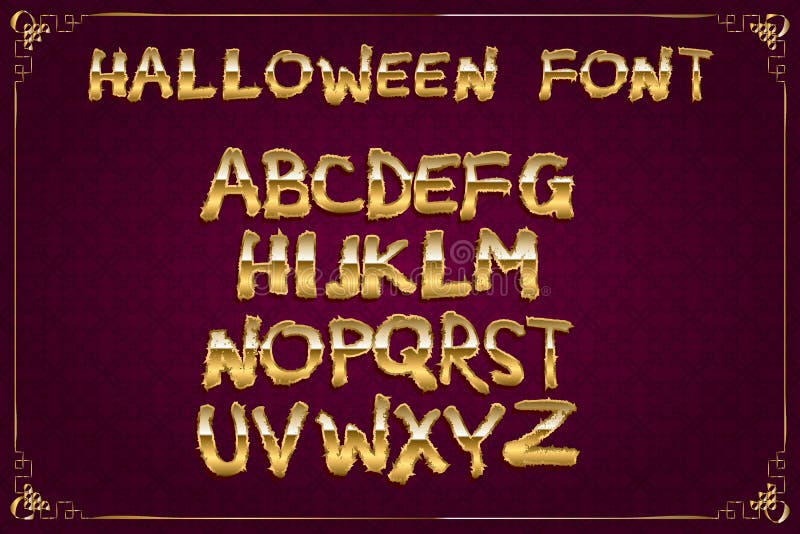 Spooky Alphabet Font. Brushstroke Letters, Numbers and Symbols Stock ...
