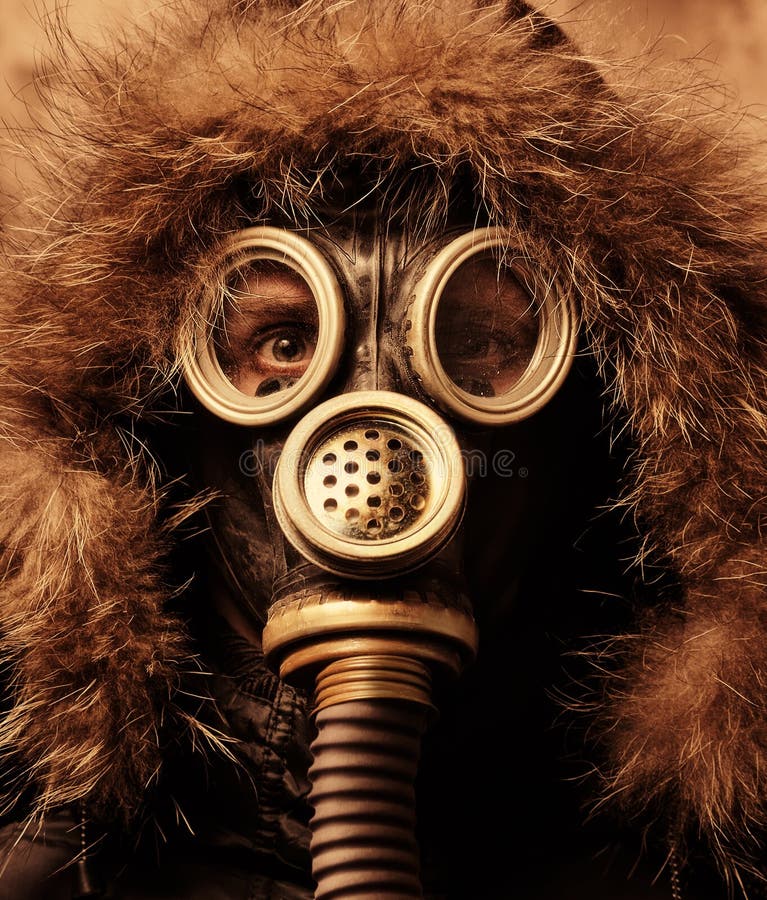 Spooky man in respirator stock image. Image of protective - 15186437