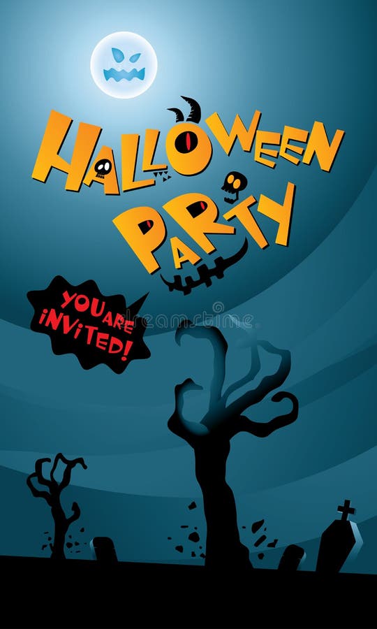 Spooky Mood Background with a Moon and Monster`s Hands. Stock ...