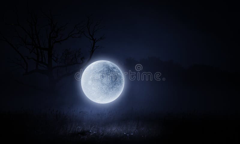 Spooky Night Image . Mixed Media Stock Photo - Image of cloudy, madness ...