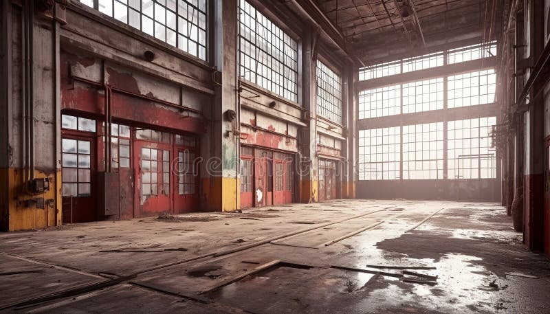 Spooky Old Factory, Abandoned and in Bad Condition Generated by AI ...