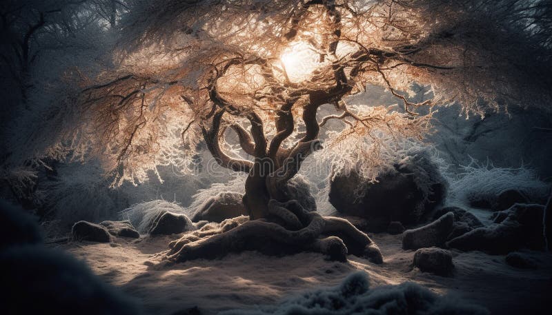 Spooky Old Forest, Mysterious Horror in Nature Generated by AI Stock ...