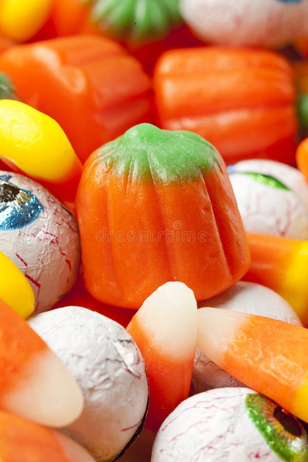 Spooky Orange Halloween Candy Stock Photo - Image of scary, october ...