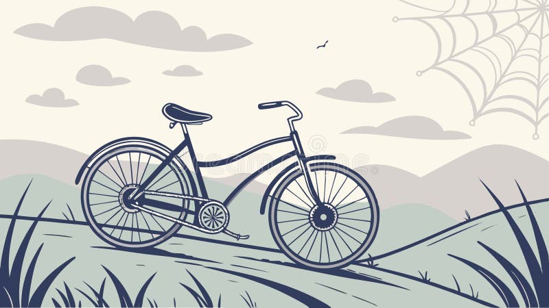 Spooky Path Bicycle Vector Mysterious Webbed Journey, Vector Design ...