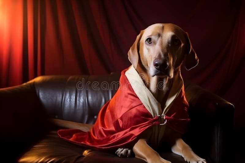 Spooky Portrait of a Labrador Retriever in a Halloween Setup in Studio ...