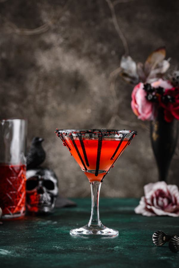 Spooky Red Halloween Monster Cocktail Stock Photo - Image of black ...