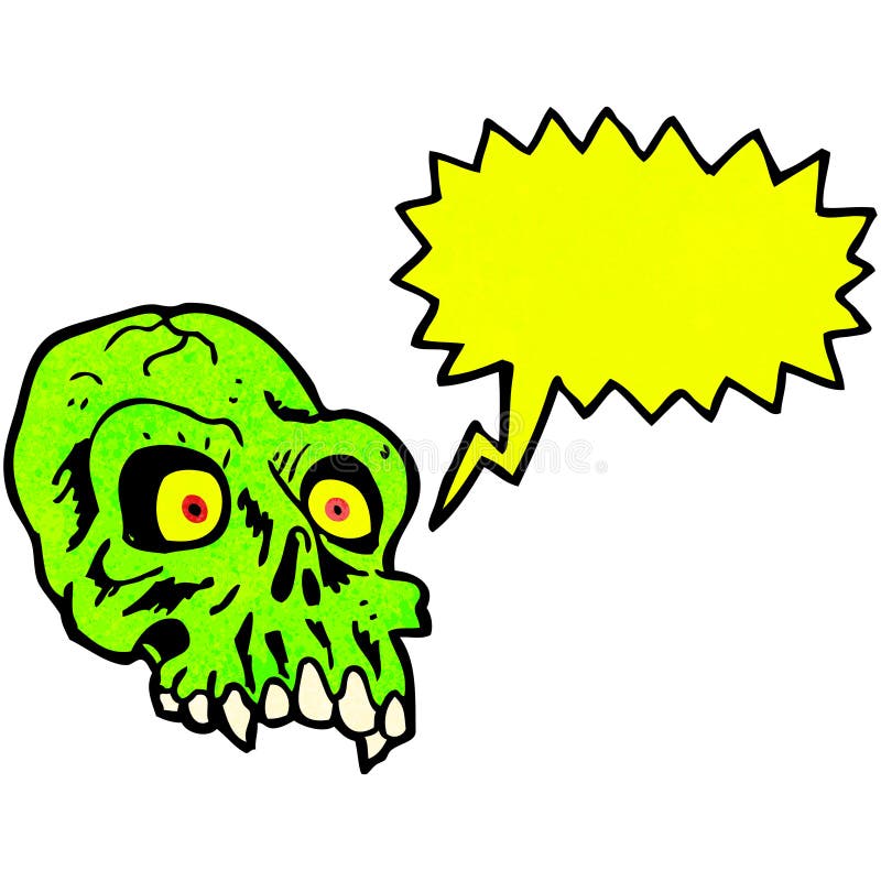 Spooky Shrieking Skull Cartoon Stock Vector - Illustration of grunge ...